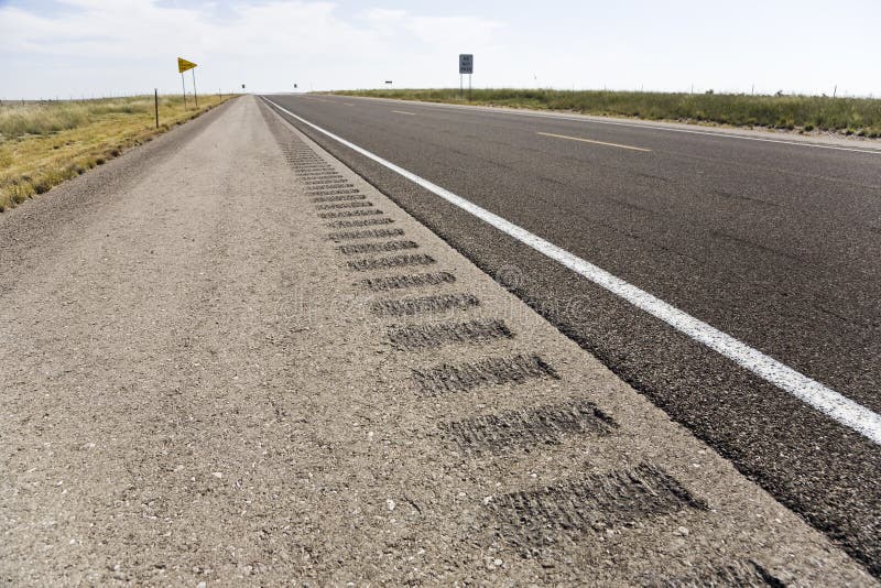 Roadway Shoulder Rumble Strips Stock Image - Image of drowsy, security ...
