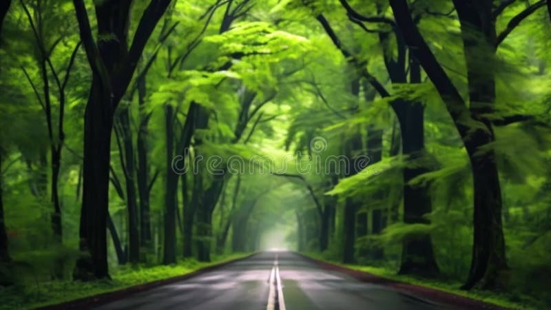 A Roadway Winding through Lush Green Trees, the Natural Splendor and ...