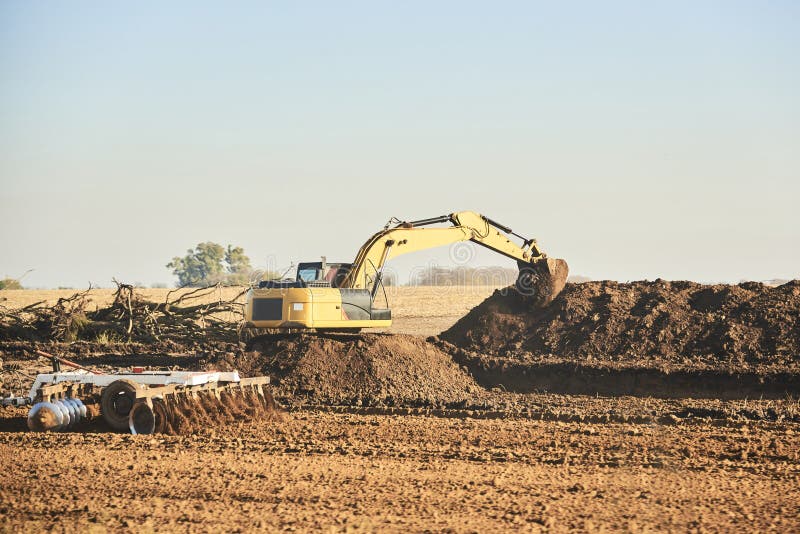 Roadwork, an Excavator Working on the Construction of a Road, a Highway ...