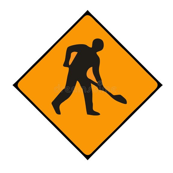 Roadwork sign stock vector. Illustration of street, highway - 385112584