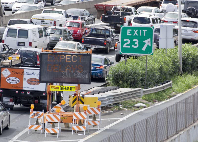 Urban Traffic Congestion Sign Stock Image - Image of business, expect ...