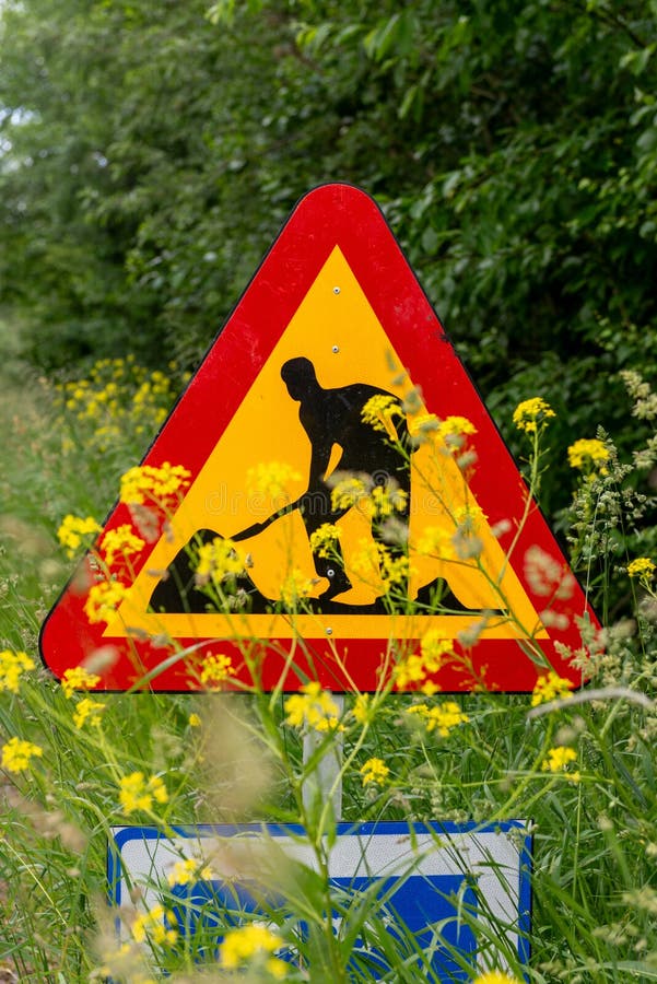 Roadworks Danger Sign. Be Careful, There are Roadworks on the Road ...