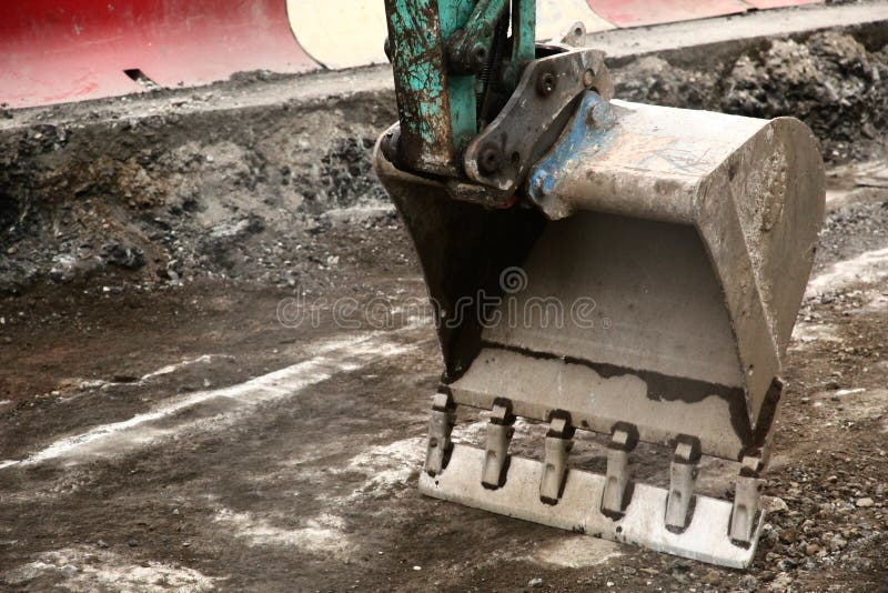 Roadworks Digger in Use stock image. Image of engineering - 139562615
