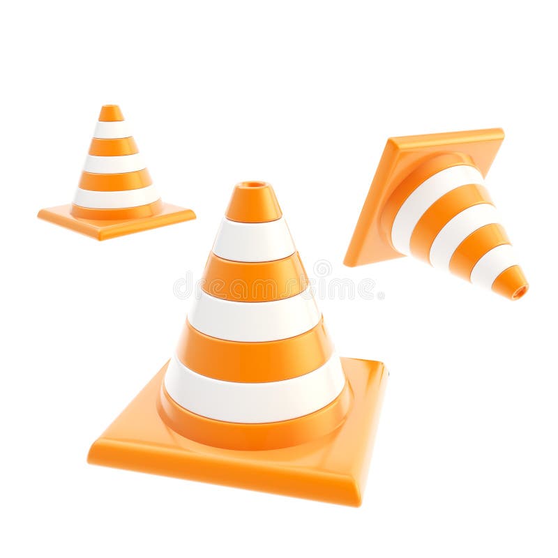 Orange Cone Basic Simple 3d Shapes Isolated on White Background ...