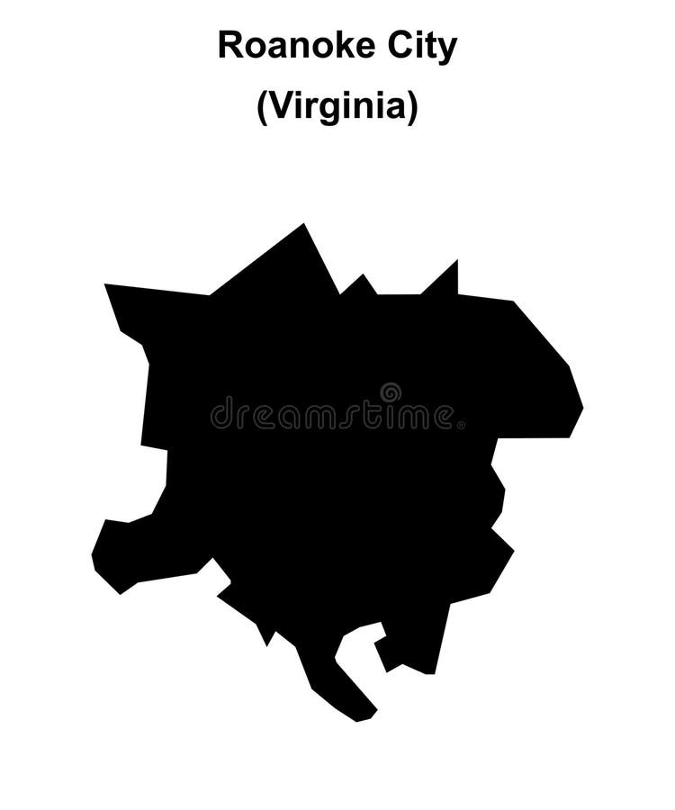 Roanoke City outline map stock illustration. Illustration of shape ...
