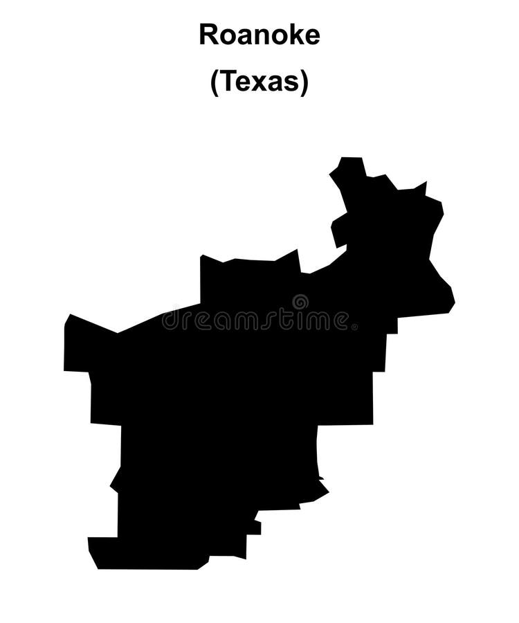 Roanoke outline map stock vector. Illustration of isolated - 357648801