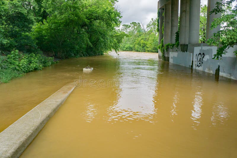 The Roanoke River Greenway Under Water Stock Image - Image of ...