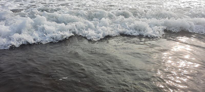 Roar and Beautiful Waves on Pangandaran Beach, West Java Stock Image ...
