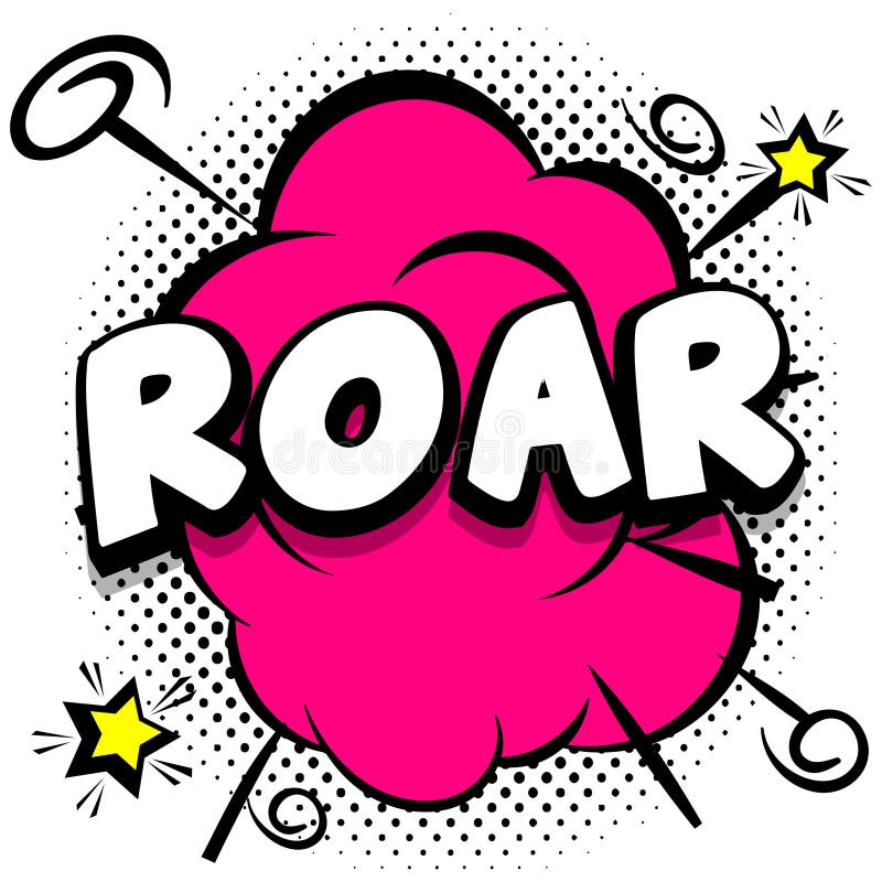 Roar Comic Bright Template with Speech Bubbles on Colorful Frames Stock ...