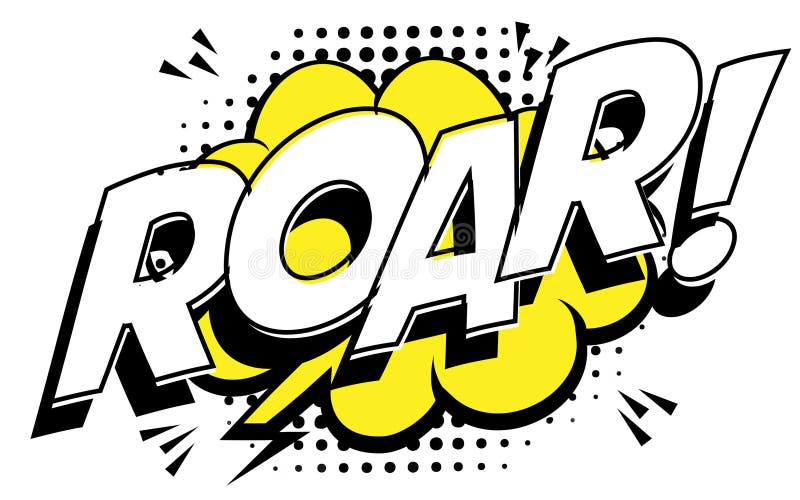 ROAR Comic Text with Pop Art Style Stock Vector - Illustration of ...