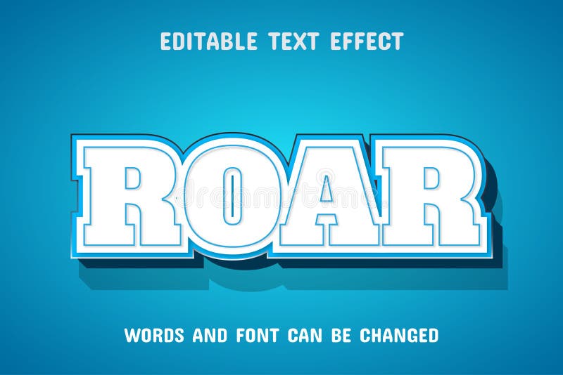 Roar 3d text effect stock vector. Illustration of speech - 255574974