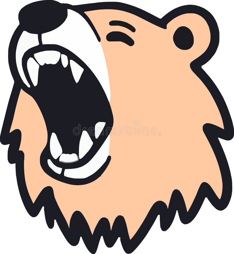 Roaring Bear Cartoon Character Art Stock Vector - Illustration of ...