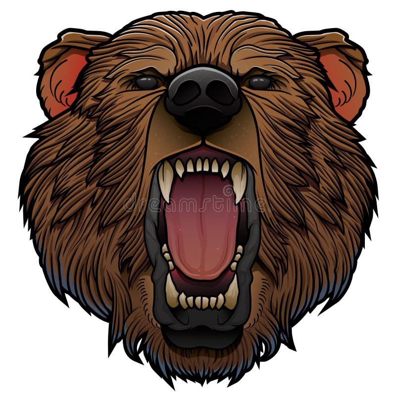 Roaring bear head stock vector. Illustration of beast - 102333377