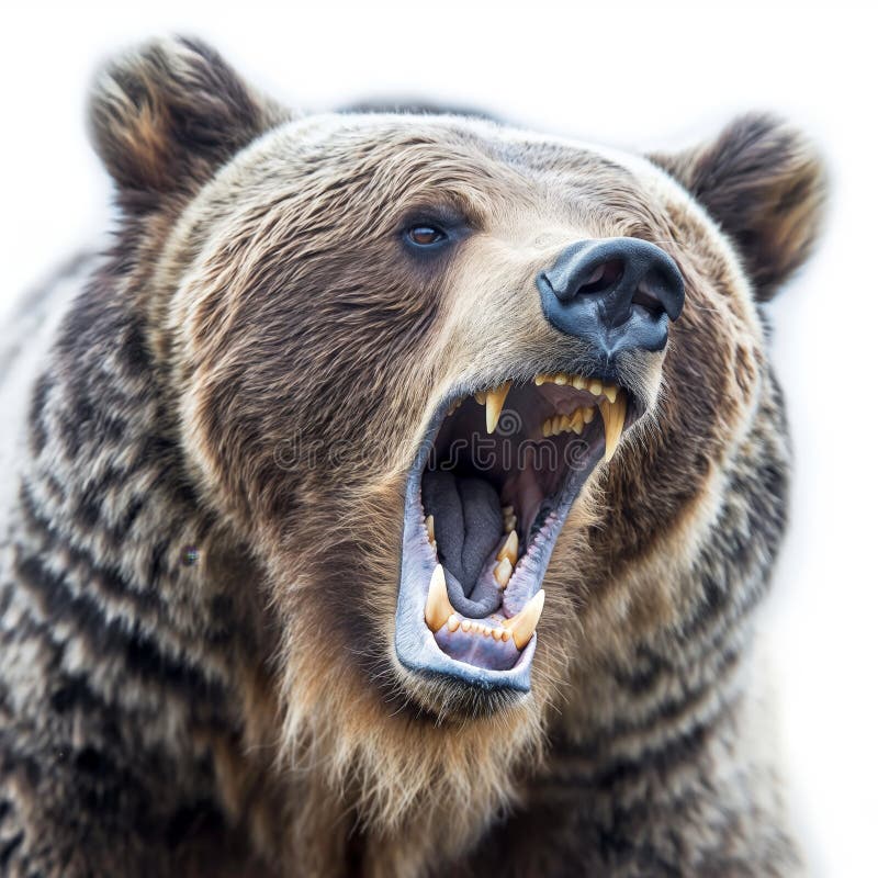 Aggressive Brown Bear Roaring Stock Photo - Image of roar, powerful ...