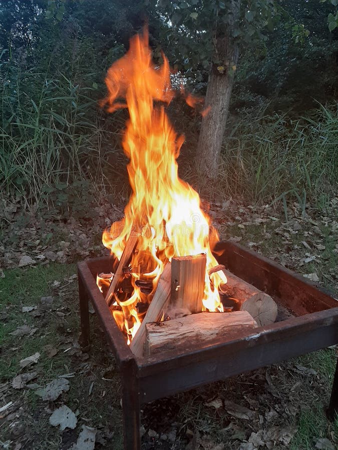 Roaring Campfire stock image. Image of cabin, heat, wood - 70060519