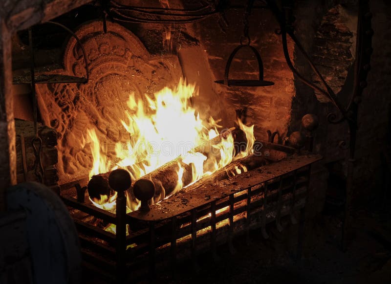 Roaring fire stock image. Image of fiery, flame, glow - 77162665