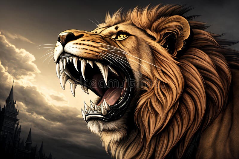 Roaring King of the Jungle.AI Generated Stock Illustration ... Roaring King of the Jungle.AI Generated Stock Illustration ...