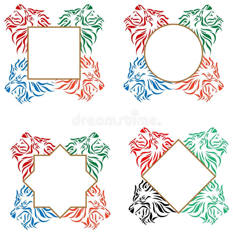 Kid and Lion frame stock vector. Illustration of frame - 17537401