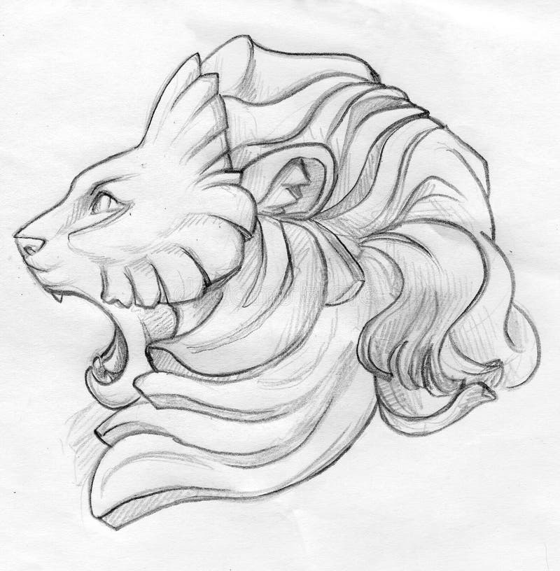 Roaring lion pencil sketch stock illustration. Illustration of drawings ... Roaring lion pencil sketch stock illustration. Illustration of drawings ...