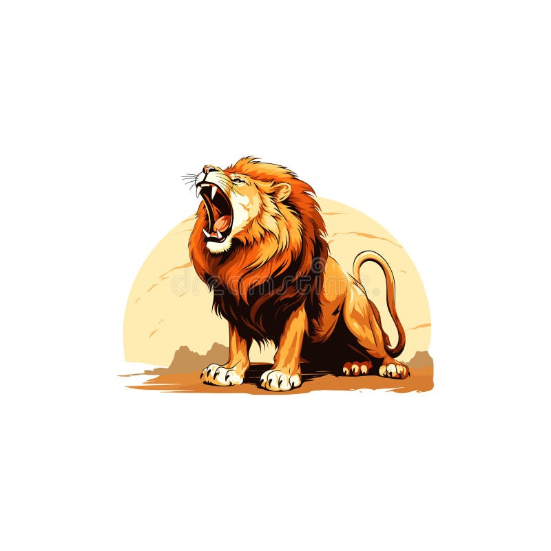 Roaring Lion. Vector Illustration Design Stock Illustration ...