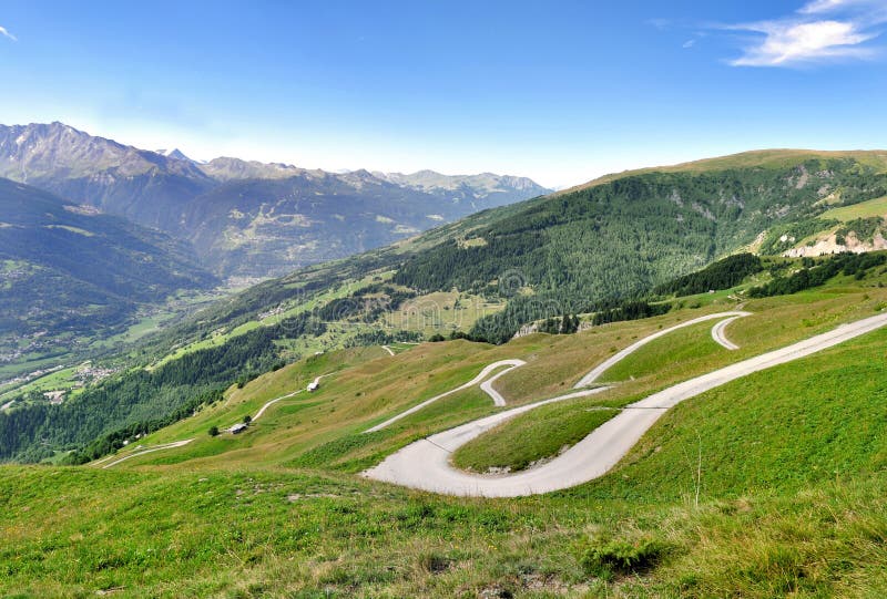 Roas sinuous in mountain stock photo. Image of landscape - 105680776