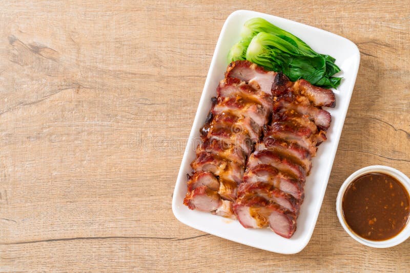 Roast barbecue red pork stock image. Image of chinese - 152638439