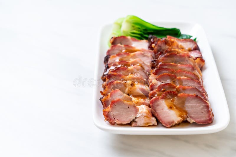 Roast barbecue red pork stock image. Image of barbecue - 154880133