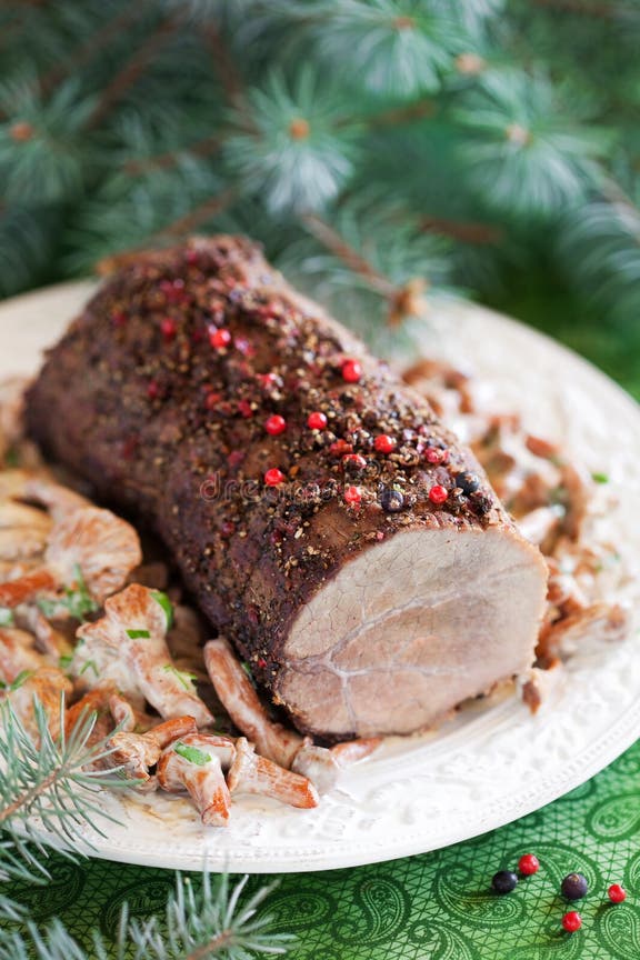Roast beef stock photo. Image of juniper, condiment, black - 27005098