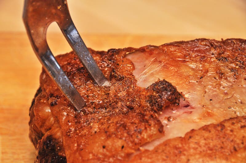 Roast Beef stock image. Image of cooked, feast, slab, fork - 8195795