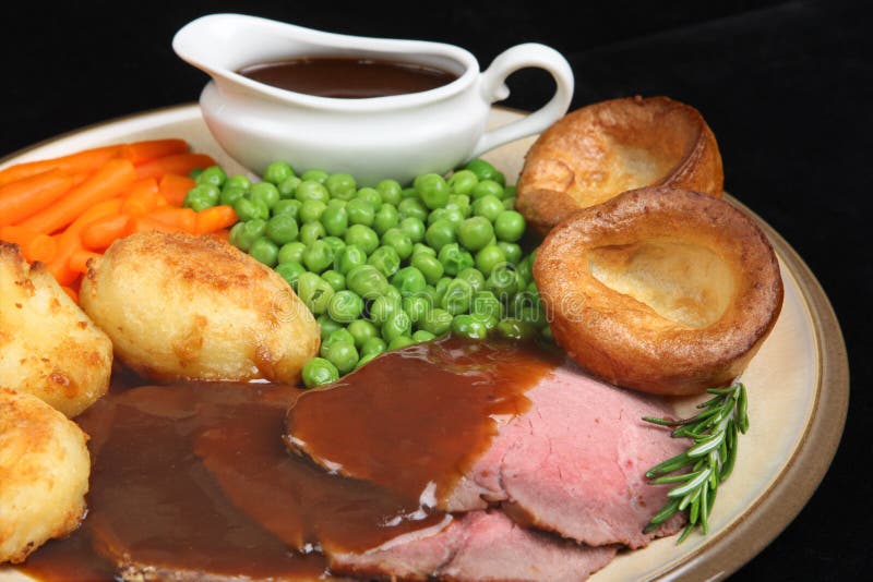 Roast Beef Sunday Dinner stock image. Image of meat, english - 33602201
