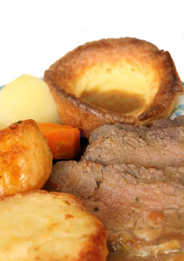 Roast beef dinner stock image. Image of pudding, food - 2343931