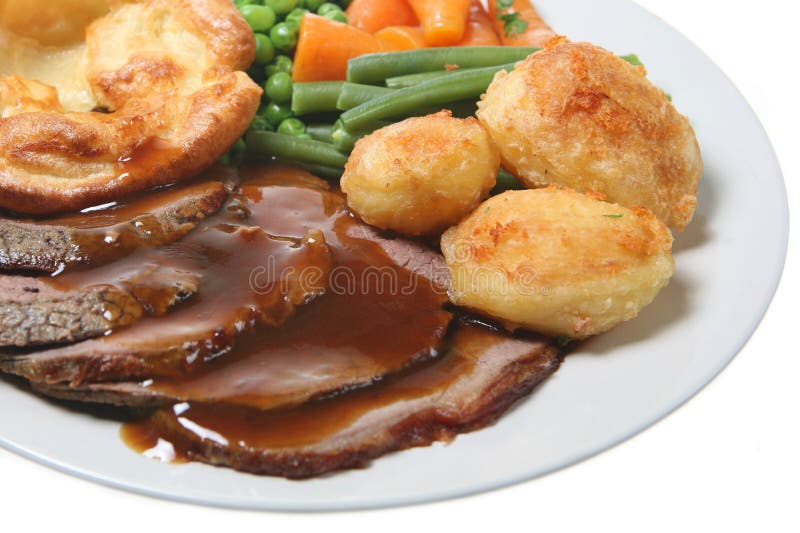 Roast Beef Dinner stock photo. Image of green, peas, vegetables - 6962610