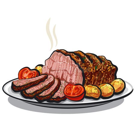 Roast beef stock vector. Illustration of roasted, sirloin - 40003476