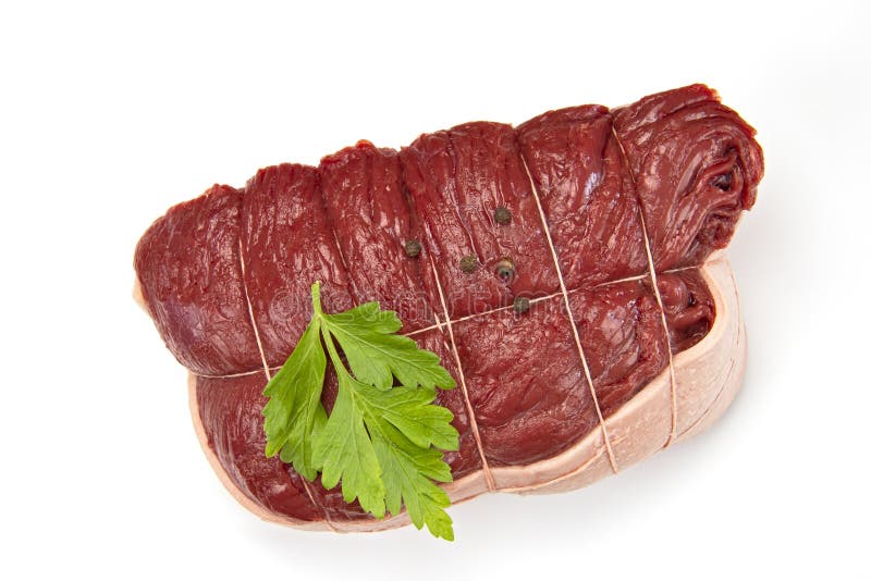 Roast Beef Isolated on a White Background Stock Photo - Image of fillet ...