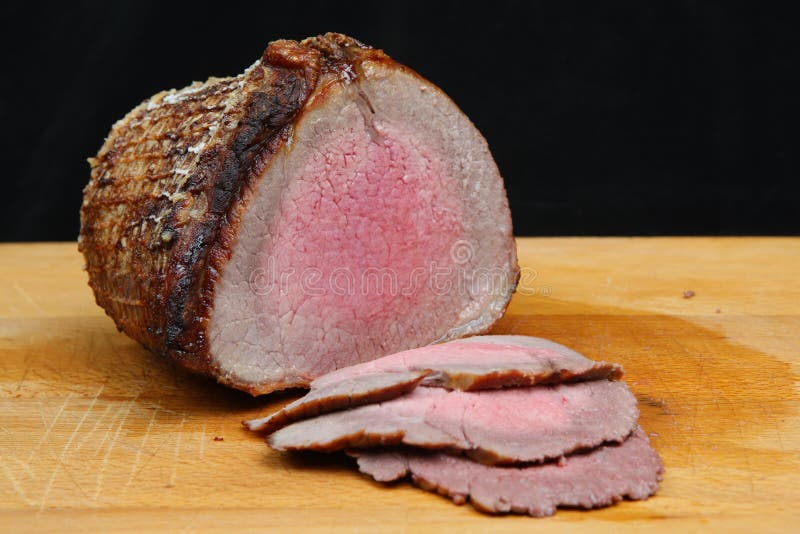 Roast Beef Joint stock image. Image of rare, black, board - 13459673