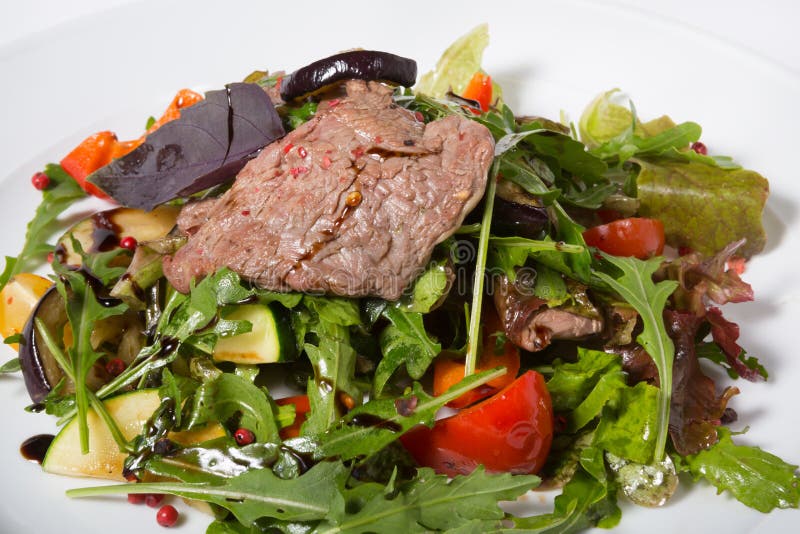 Roast beef salad stock image. Image of fried, mixed, plate - 72923667