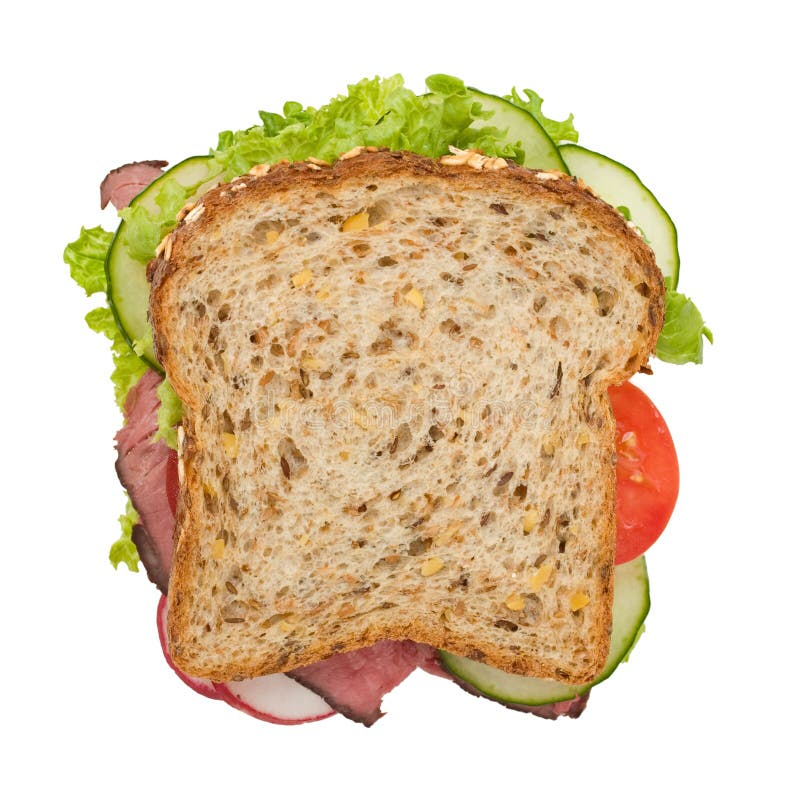 Roast Beef Sandwich Top View Stock Photo - Image: 4643714
