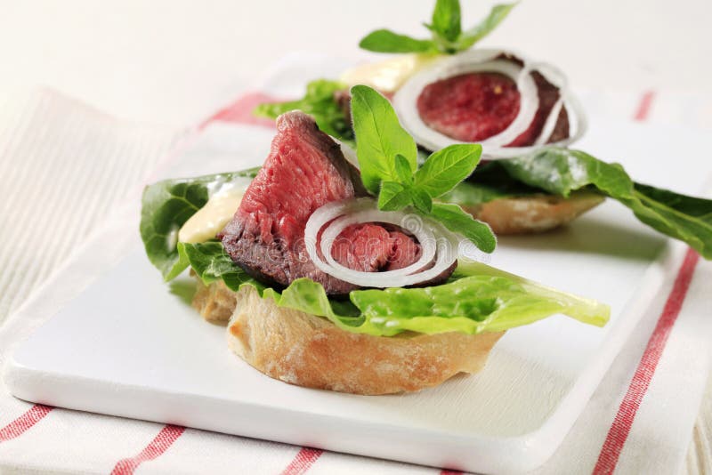 Roast Beef Sandwiches stock image. Image of beef, medium - 53222419