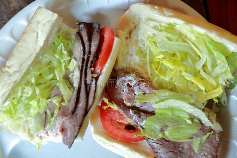 Roast beef sub stock photo. Image of meat, beef, lettuce - 95941564