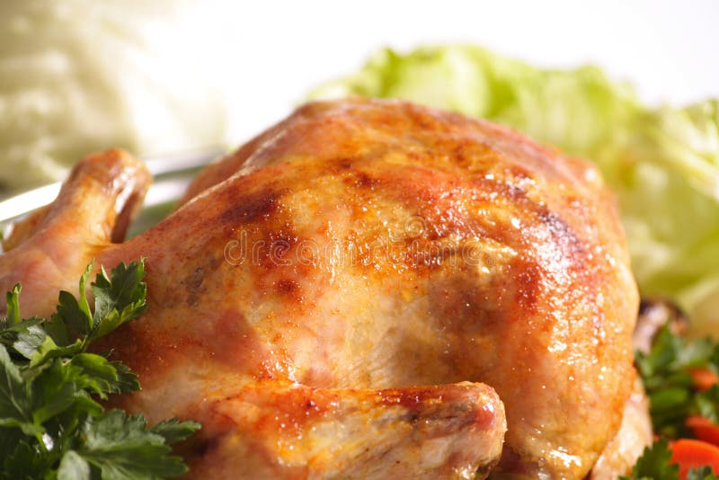 Christmas or Thanksgiving Roast Chicken Turkey Dinner Stock Photo ...