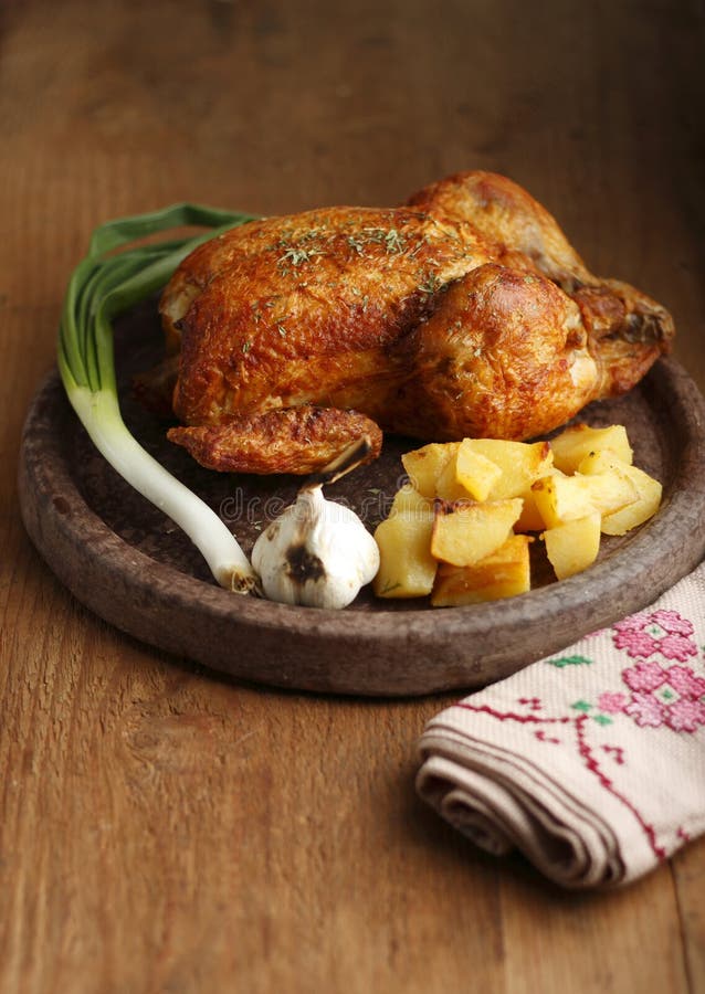 Roast chicken stock photo. Image of garlic, taste, roast - 8789402