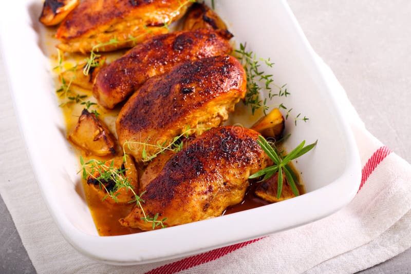 Roast chicken fillet stock photo. Image of snack, healthy - 197301988