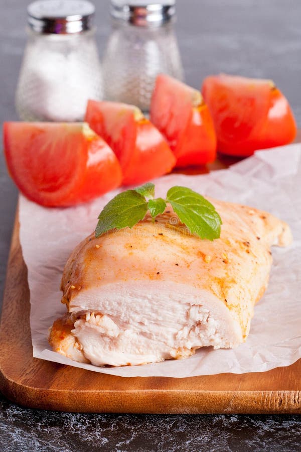 Roast Chicken Fillet and Vegetables Stock Image - Image of cooked ...