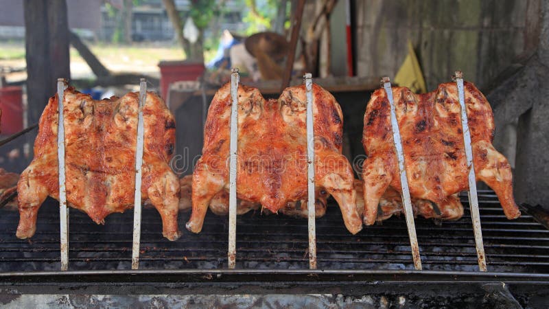 Roast chicken on grill stock photo. Image of meal, chicken - 38237258