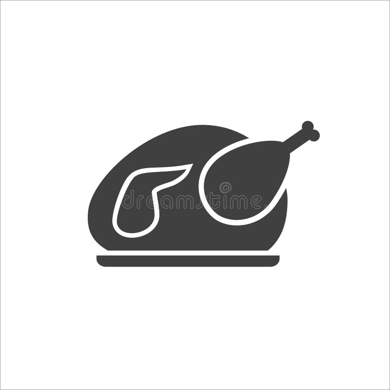 Roast Chicken Icon. Vector Illustration Stock Vector - Illustration of ...