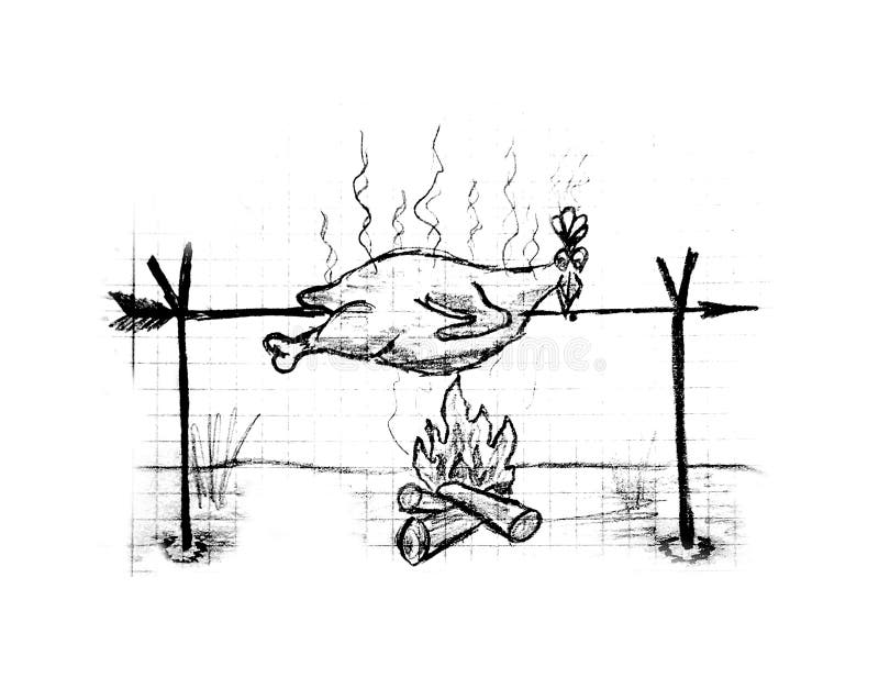 Roast Chicken, Illustration Stock Illustration - Illustration of lunch ...