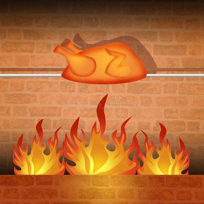 Roast chicken stock illustration. Illustration of fried - 54240341
