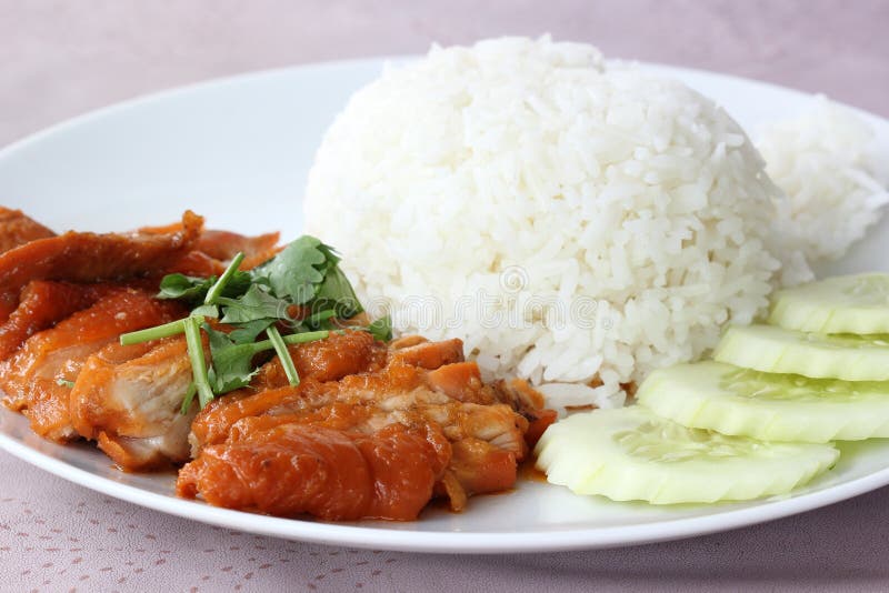 Roast Chicken with rice stock photo. Image of salad, dinner - 32784398