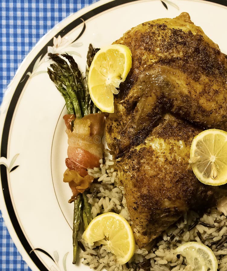 Roast Chicken with Rice stock image. Image of feast - 164020599