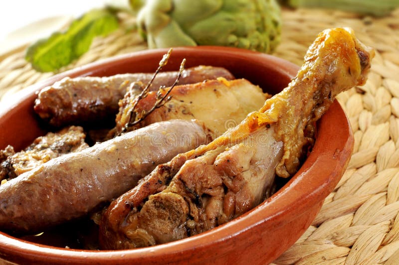 Spanish roast rabbit stock photo. Image of pieces, nutrition - 39568360